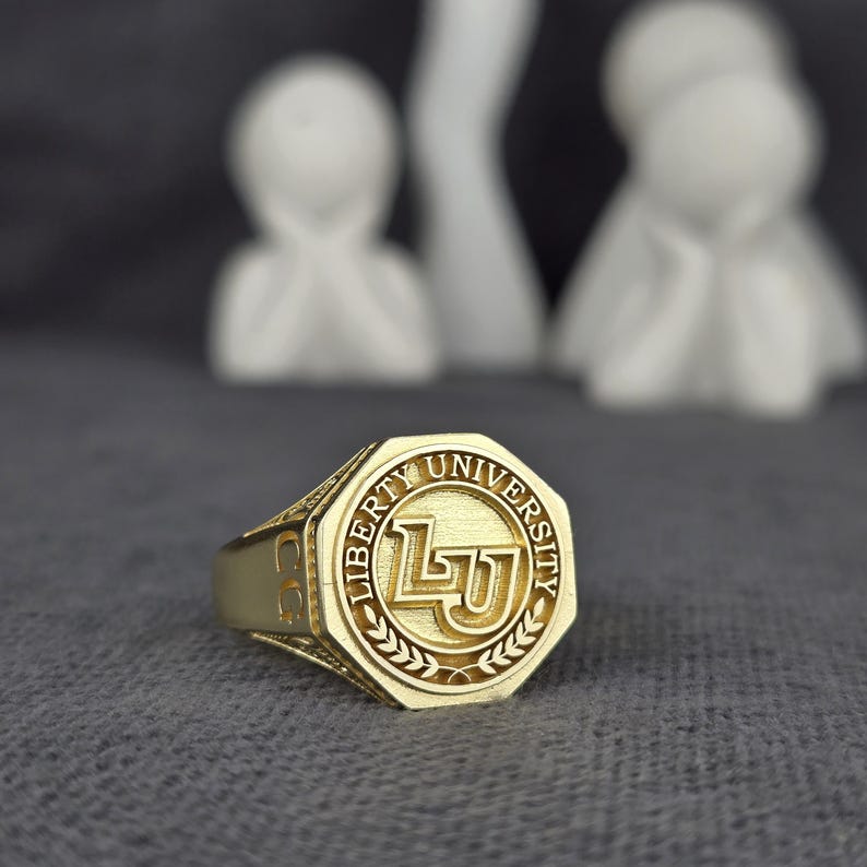 Custom University Crest Ring | Personalized College Seal Signet Ring ...