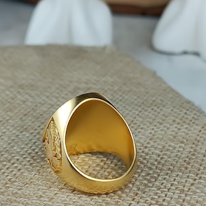 Gold Eagle Ring / Military Style Signet Ring / Bald Eagle Jewelry for ...