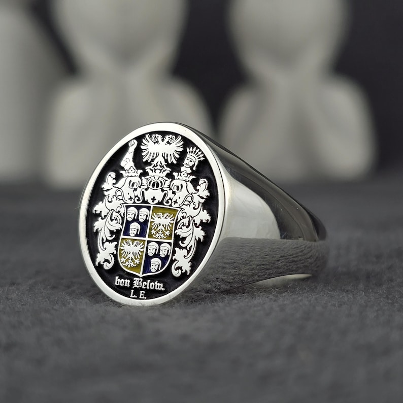 Heraldic Signet Ring Coat of Arms Ring Medieval Family Crest Ring ...
