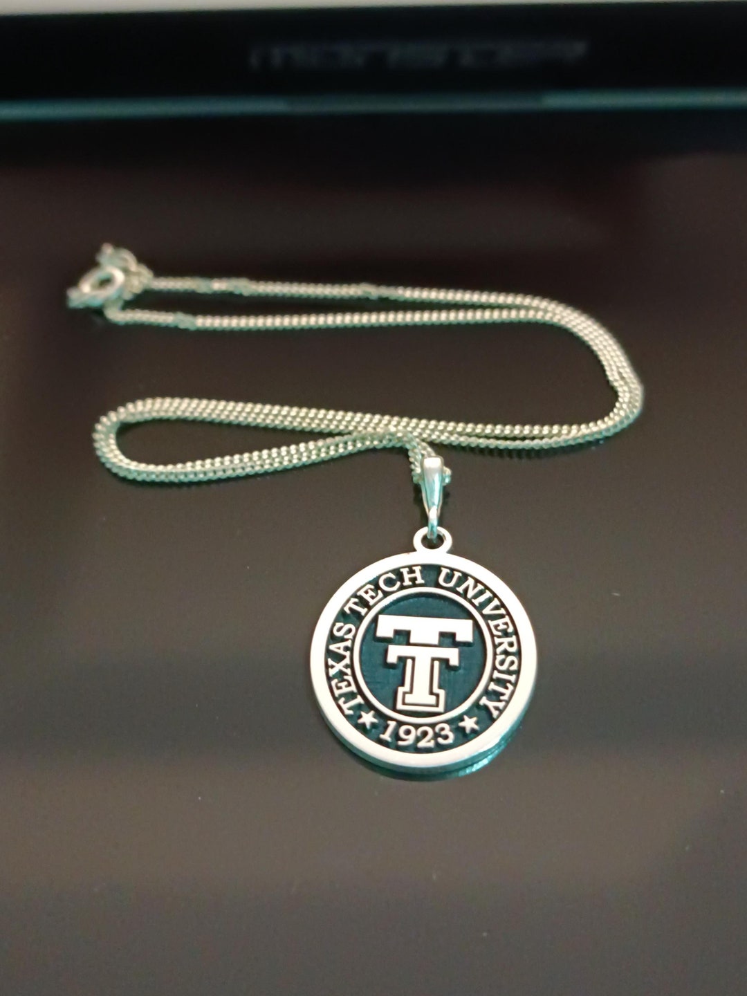 Texas Tech University Medallion Necklace With Round Pendant Design and ...