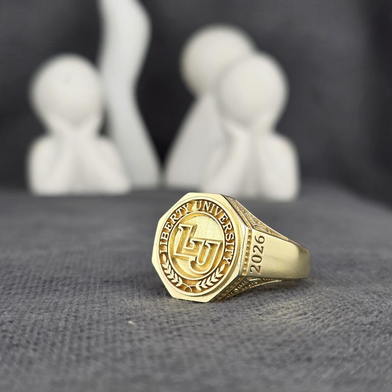 Custom University Crest Ring | Personalized College Seal Signet Ring ...