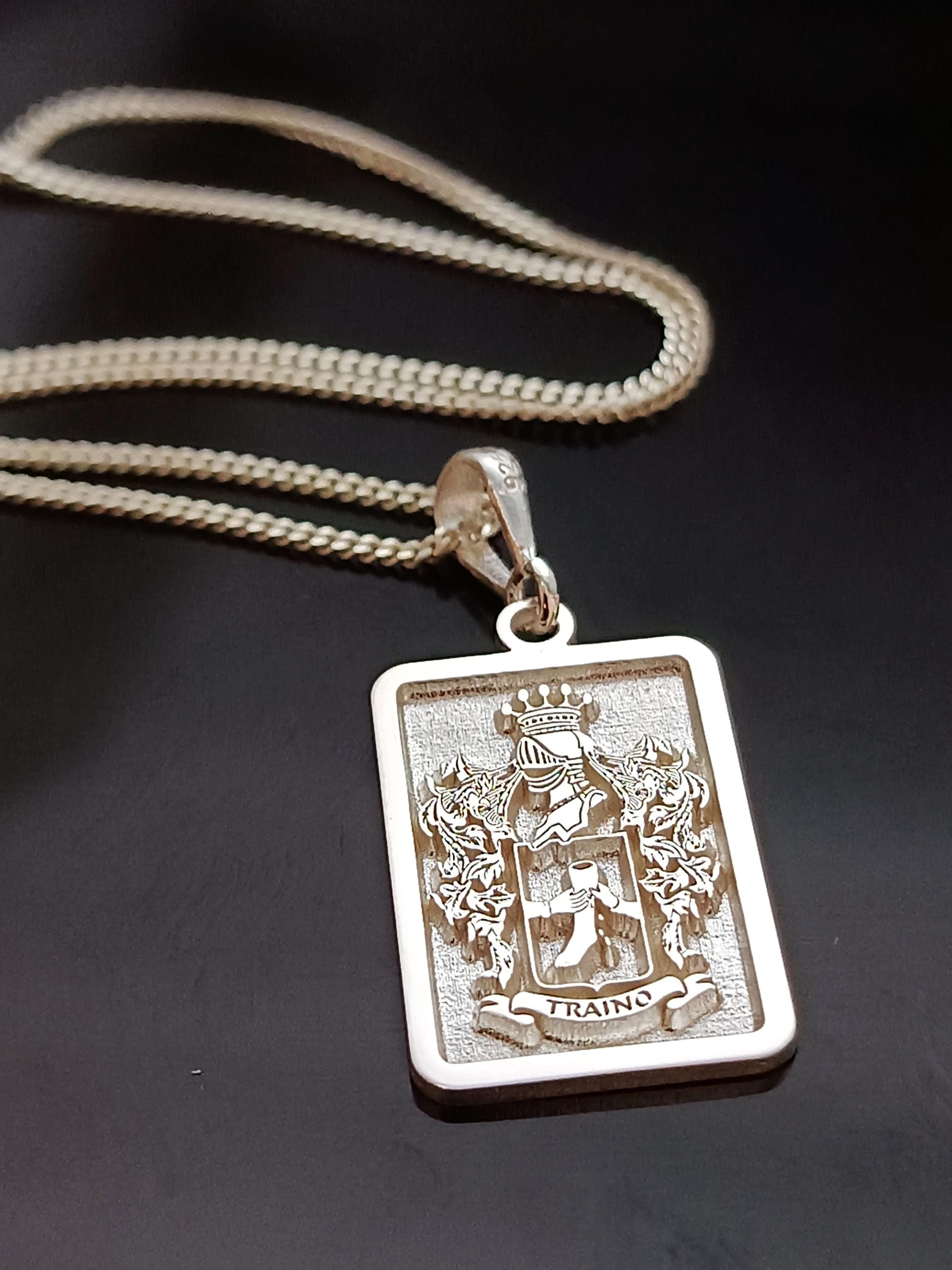Elegant Family Crest Necklace - Personalized Ancestral Heritage Pendant ...