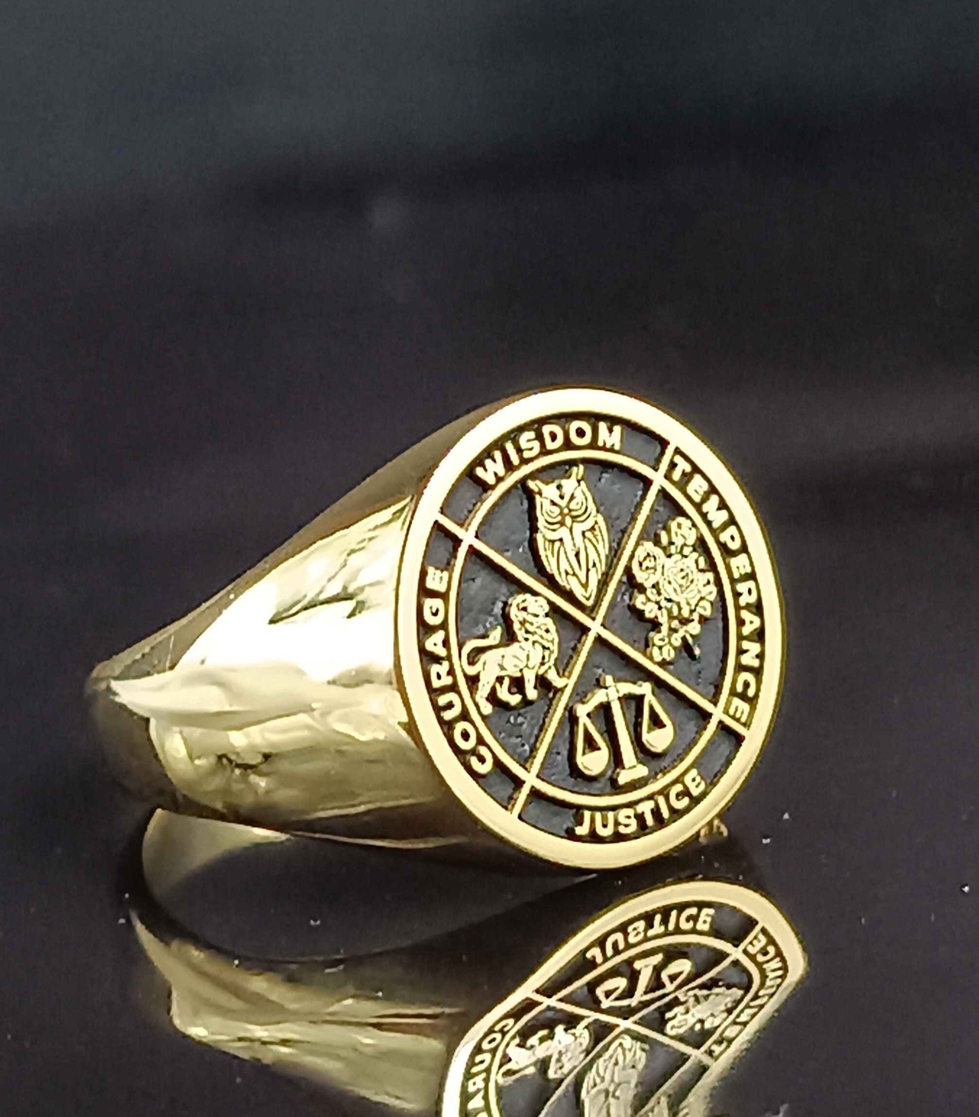 Custom Stoic Necklace, Cardinal Virtues Necklace,wisdom Necklace,stoic Gift,stoic Four Cardinal ...