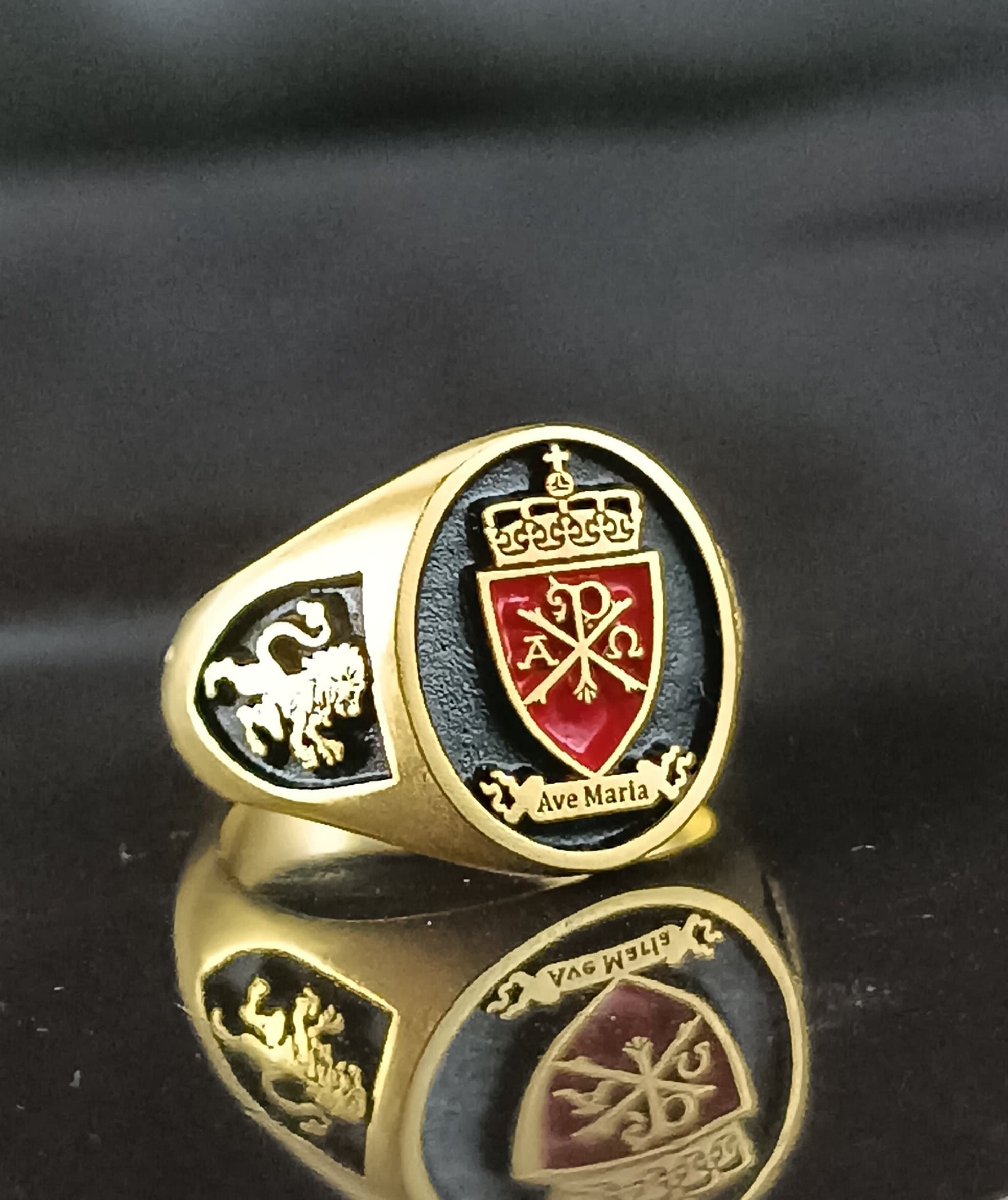 Crest Ring, Family Crest Signet Ring Christmas Gift, Coat of Arms Ring ...