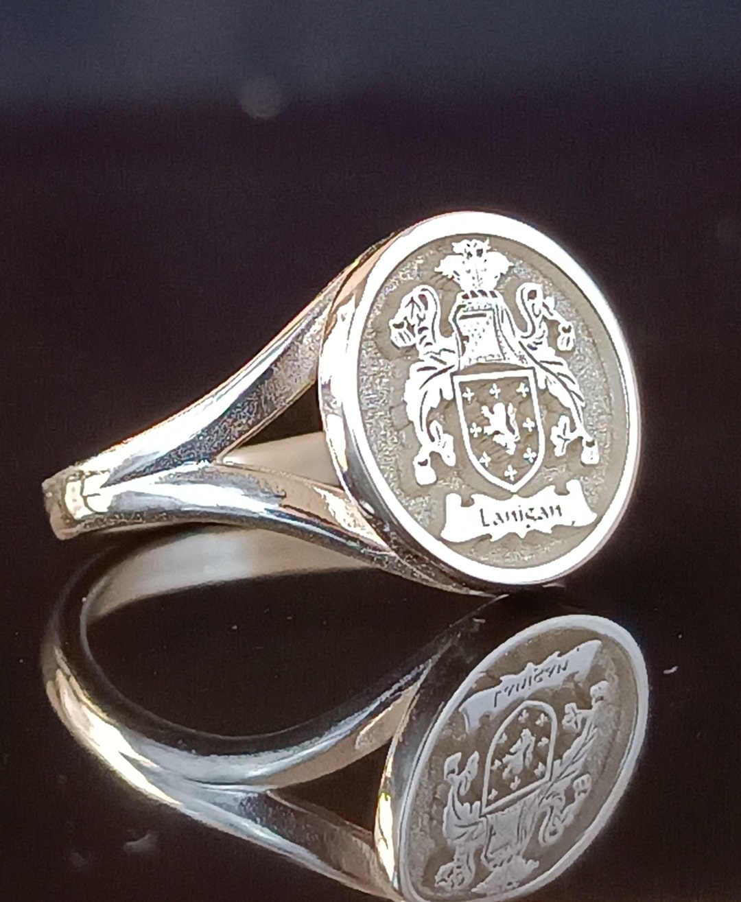 Family Crest Ring , Personalized Coat of Arms Ring , Heraldic Custom ...
