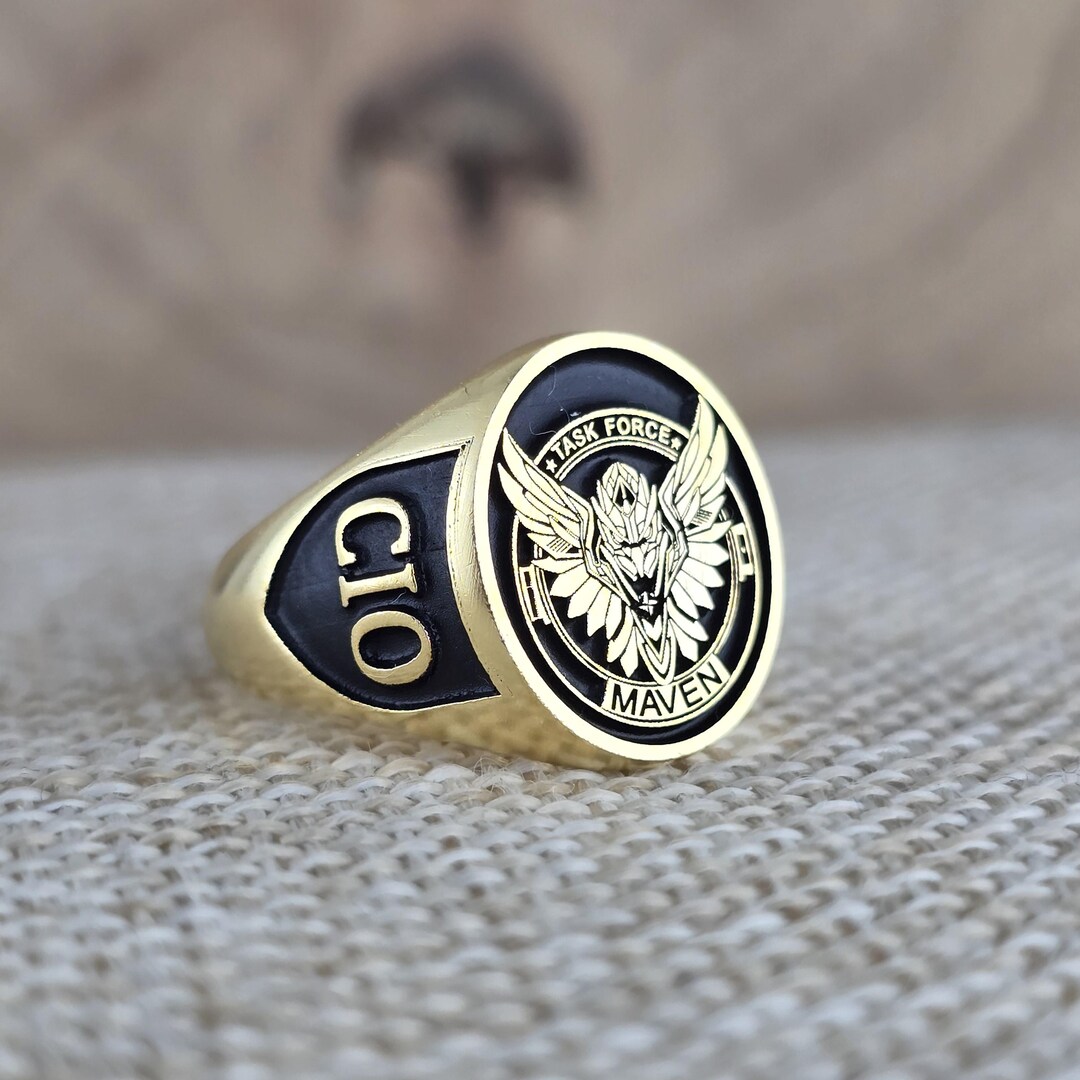 Task Force Ring / Gold Military Crest Ring / Custom MAVEN Signet ...