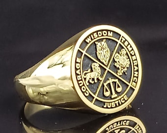 Cardinal - Four Stoic Virtues Ring - Etsy