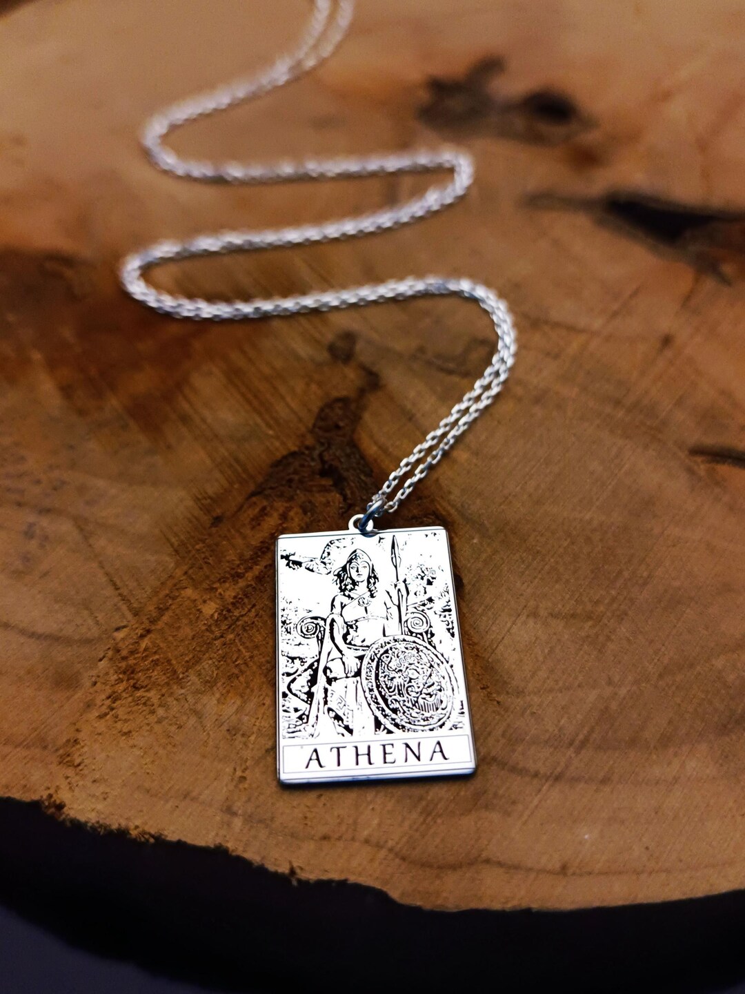 Athena Goddess Necklace – Ancient Greek Mythology Pendant, Silver ...