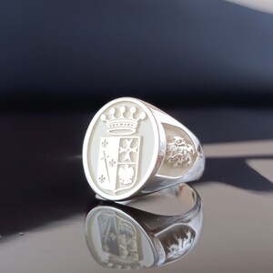 Crest Ring, Family Crest Signet Ring Christmas Gift, Coat of Arms Ring ...
