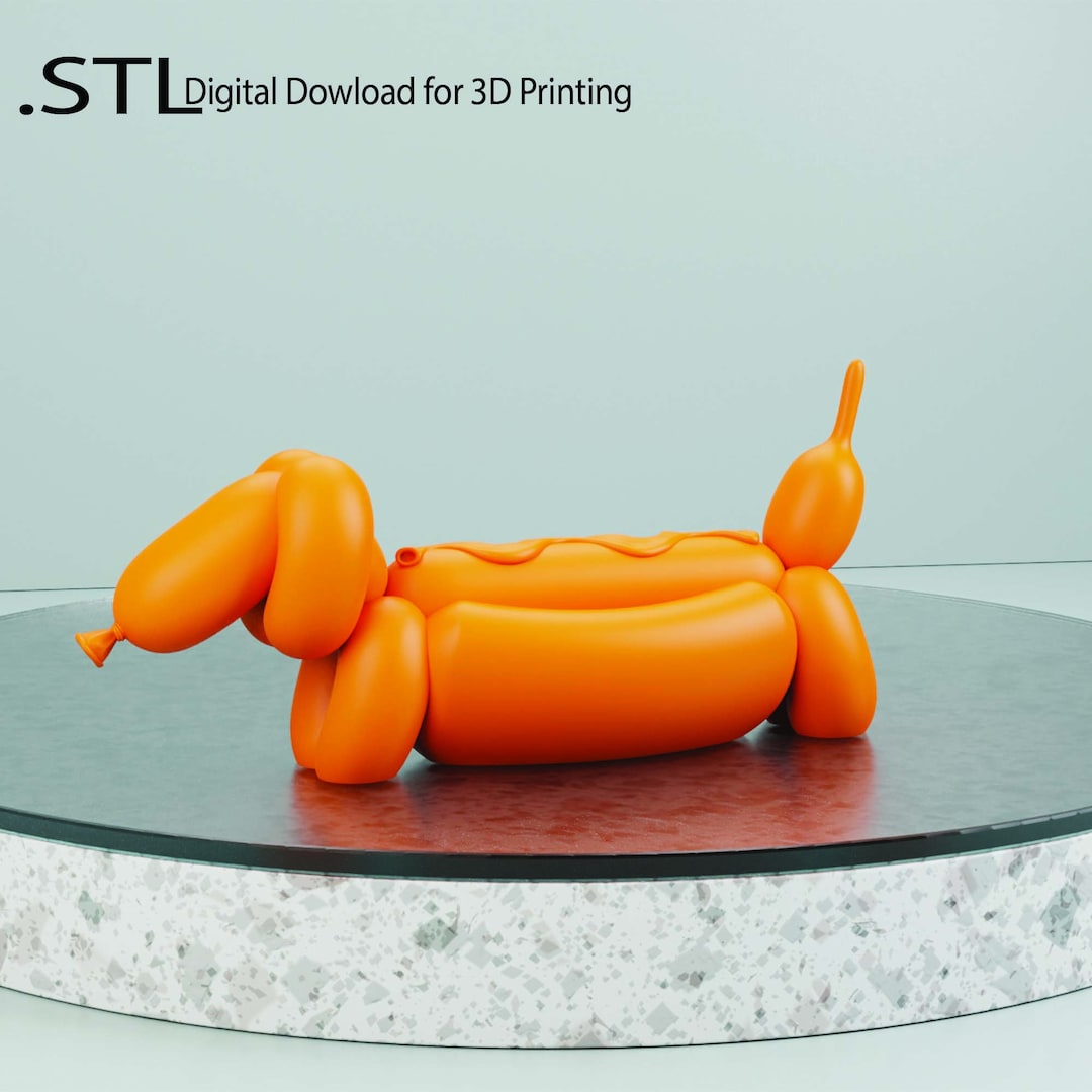 Personalized Balloon Animal Dog .STL File for 3D Printing, Fun Desk ...