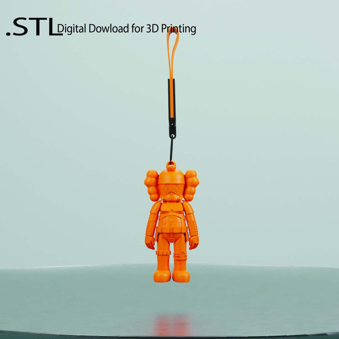 3D Printable Kaws Keychain | Backpack Charm & Digital STL Download - Etsy