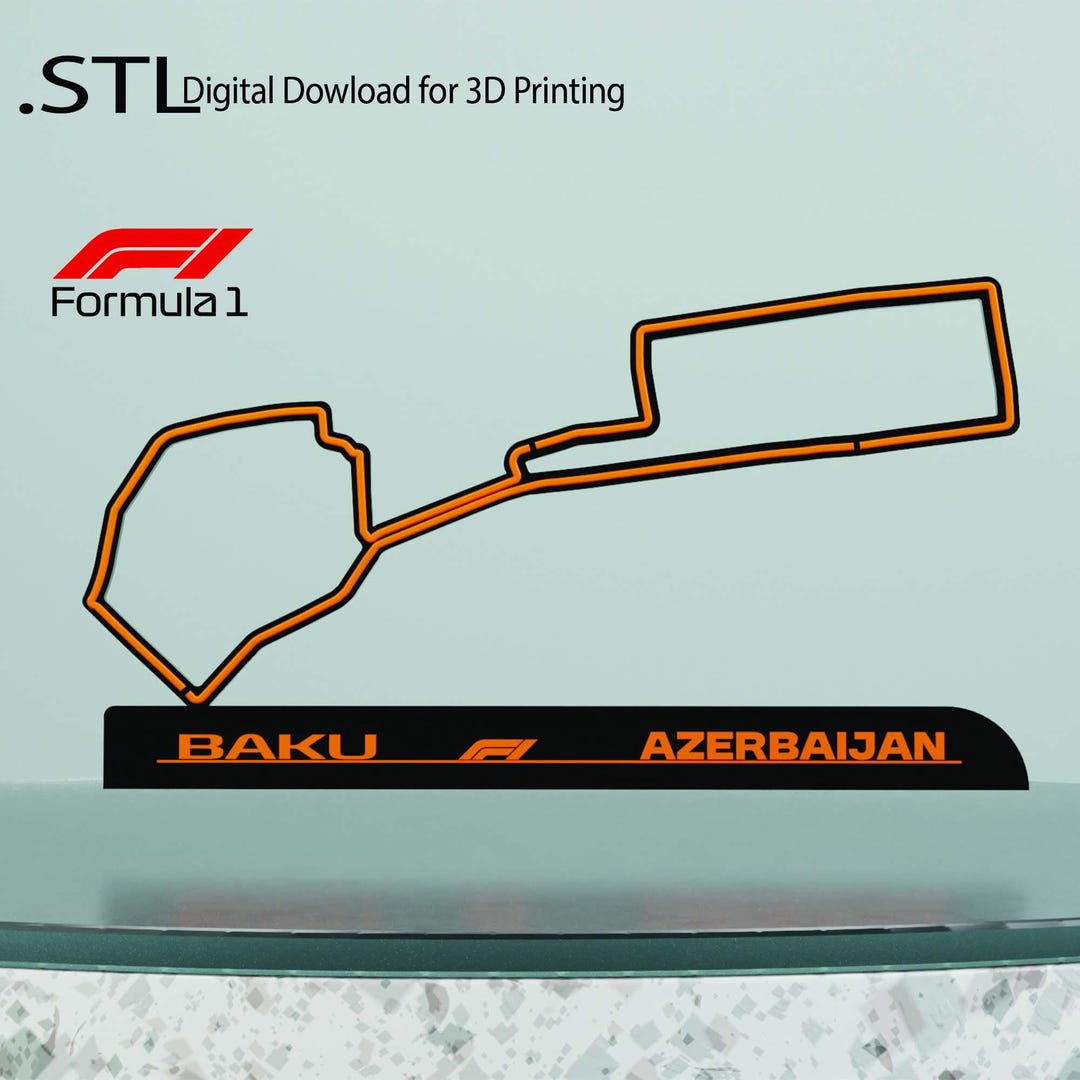Formula 1 Baku Track STL File Digital Download, 3D Printed F1 Race ...