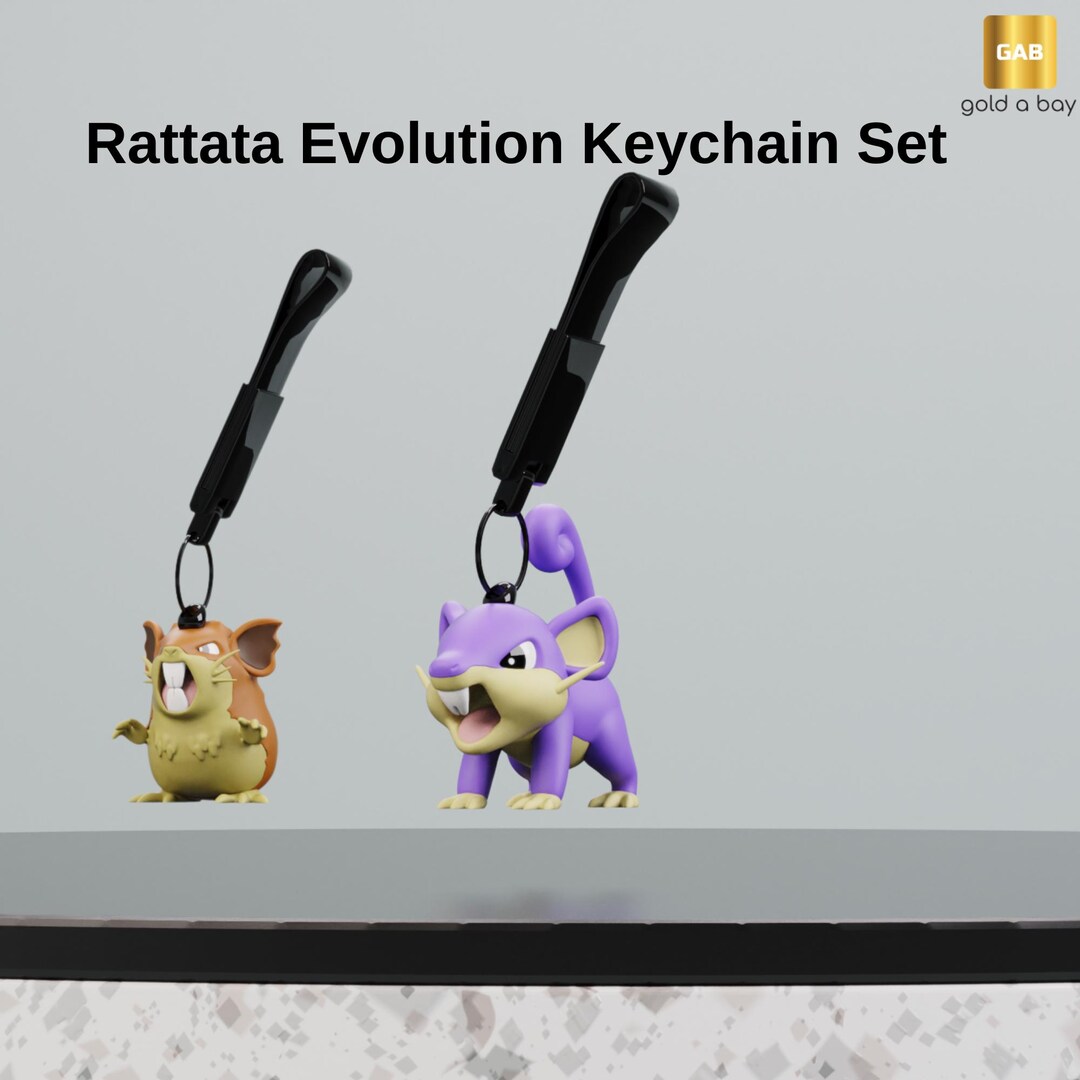 3d Printed Pokemon Rattata Key Chain Set: Instant Digital Download for ...