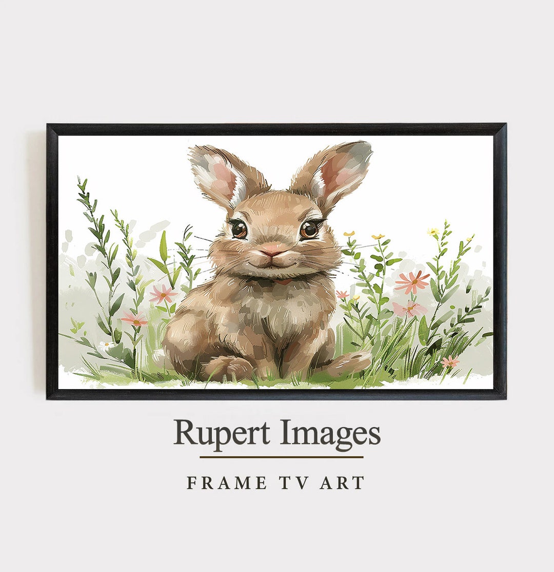 Easter Bunny TV Wall Art for Home and Nursery, Samsung Frame TV, Easter ...
