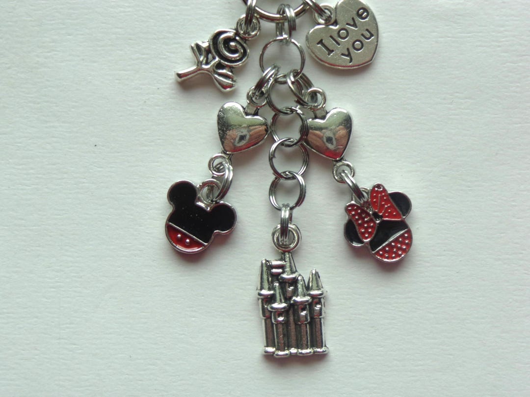 Minnie Mickey Mouse, Heart, Love You, Castle, Tibet Antique Silver ...