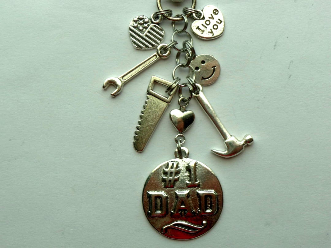 Dad Key Chain: Number One, Tools, Saw, Hammer, Spanner Bag/car Charm ...