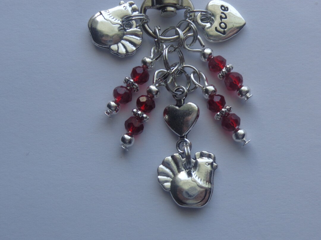 Hen, Chicken, Chick, Love, Crystals, Tibet Antique Silver Charms, Key ...