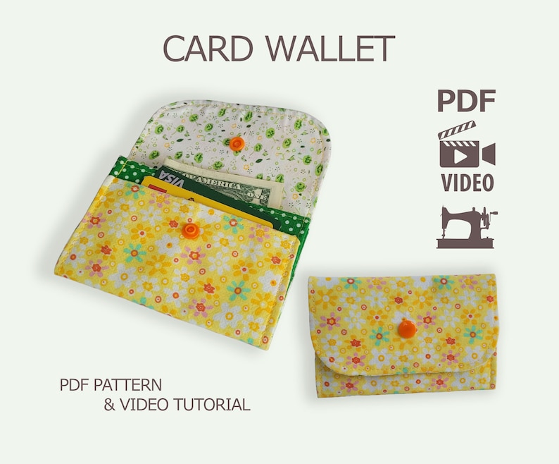 Card Wallet Sewing Pattern | PDF Sewing Pattern | Card Holder Pattern ...
