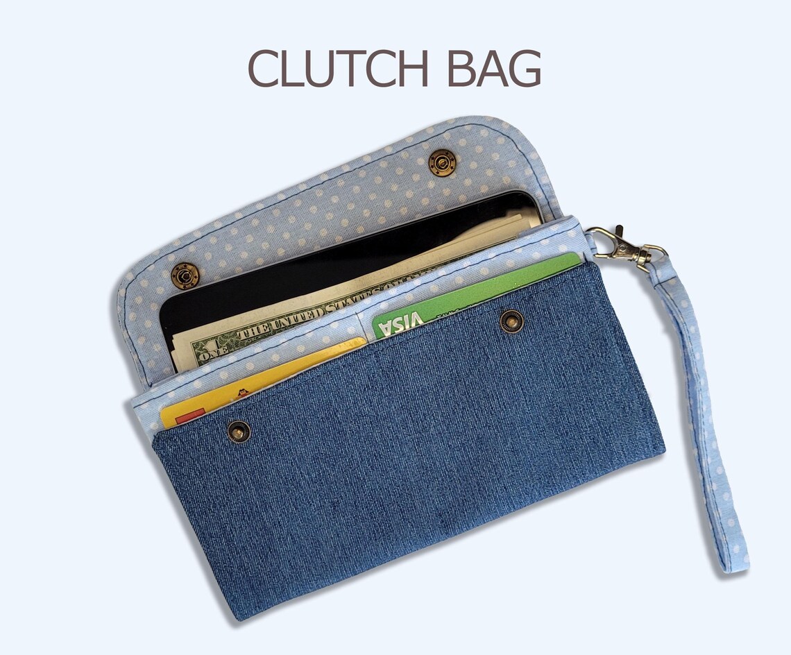 Clutch Bag Sewing Pattern | PDF Sewing Pattern | Card Holder Pattern ...