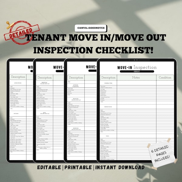 Canva Move Out Inspection - Etsy