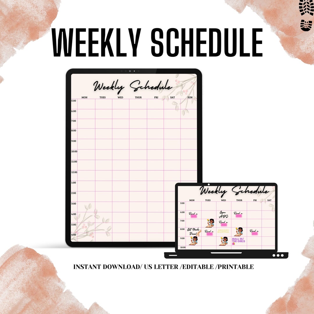Weekly Schedule |2024 Weekly Planner| Work Schedule |weekly to Do List ...
