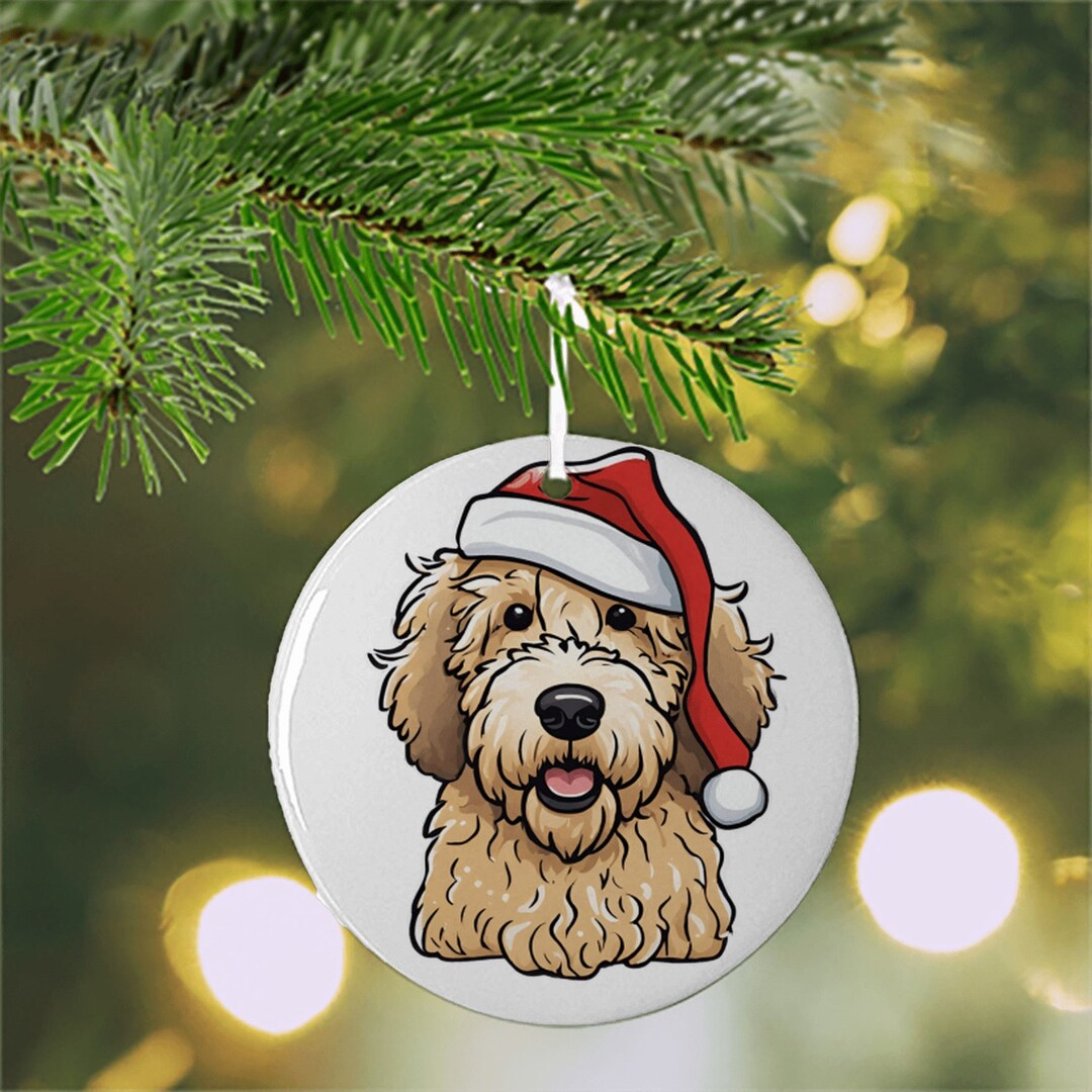 Golden Doodle Christmas Ornament Holdiay Fun Loving Pet - Etsy
