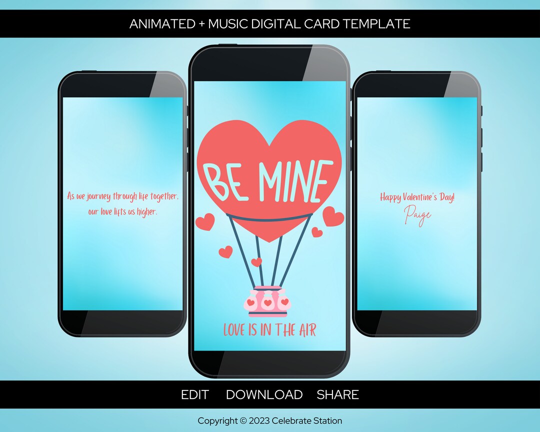 Love is in the Air Ecard, Digital and Animated Music Editable Canva ...