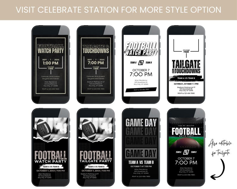 Game Time Watch Party Invitation: Editable Canva Template (digital ...