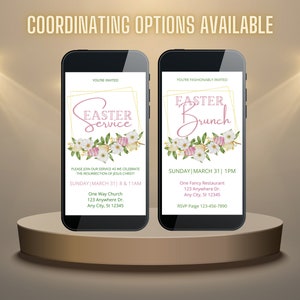 Easter Service Invitation, Green, Digital Editable Canva Template - Etsy