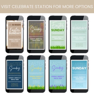 Easter Service Invitation, Green, Digital Editable Canva Template - Etsy