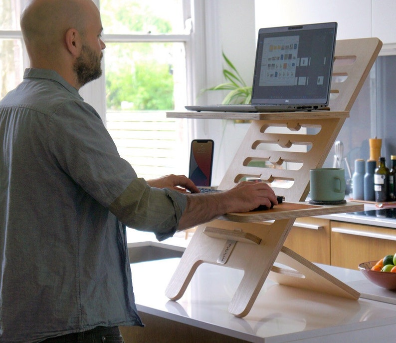 WRK LIFE Wooden Sit-stand Desk Stylish & Adjustable for Home/office ...