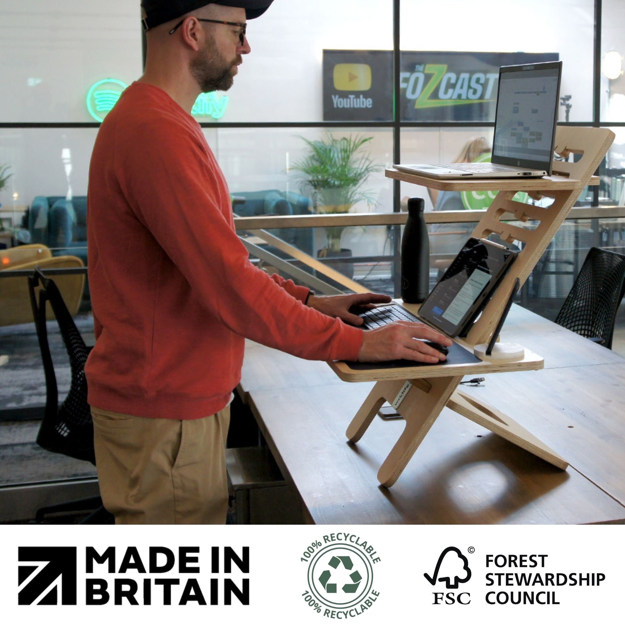 WRK LIFE Wooden Sit-stand Desk Stylish & Adjustable for Home/office ...