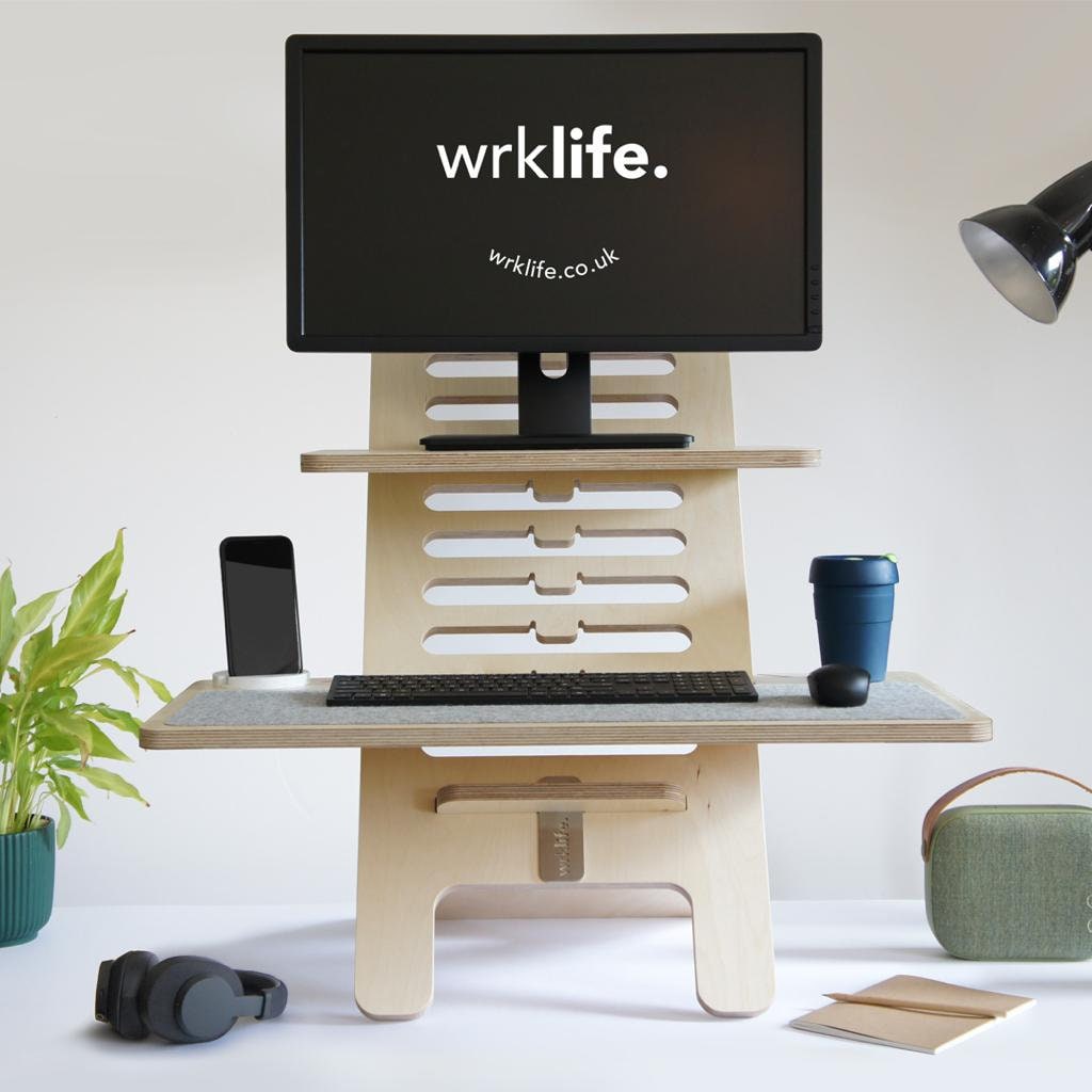 WRK LIFE Wooden Sit-stand Desk Stylish & Adjustable for Home/office ...