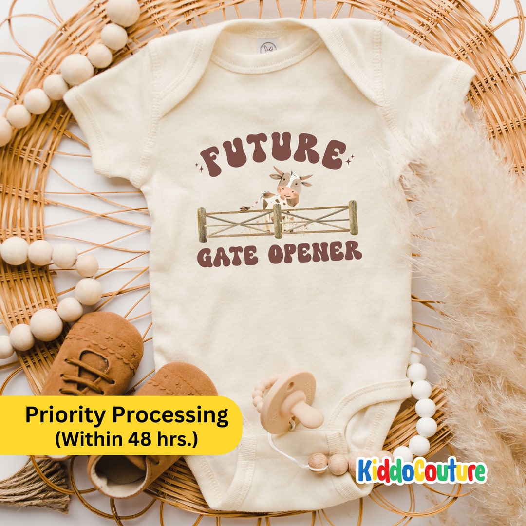 Future Gate Opener Baby Onesie®, Future Cattle Farmer Baby Bodysuit ...