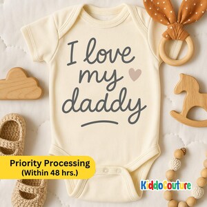 I Love My Daddy Onesie®, Father's Day Gift, New Baby Reveal Bodysuit ...