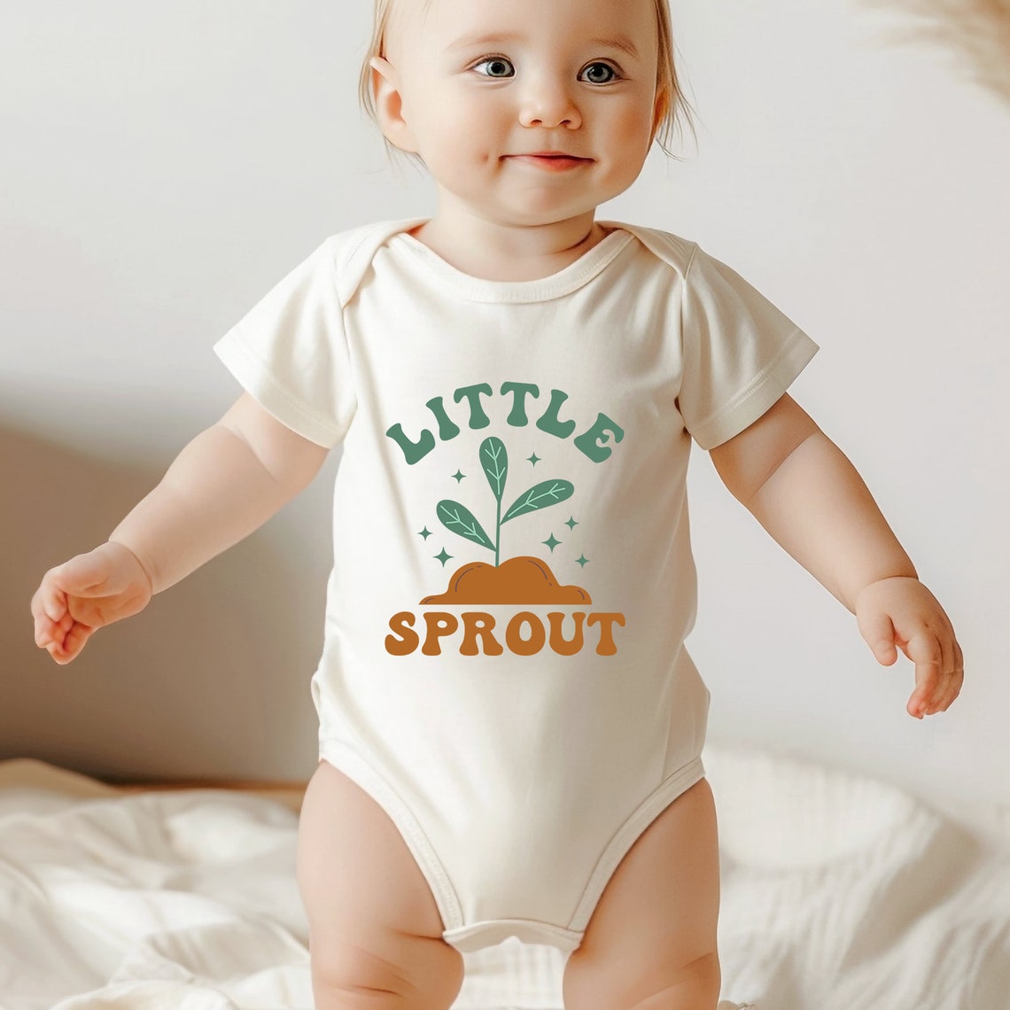 Little Sprout Baby Onesie®, Retro Little Plant Bodysuit, Tree Baby ...