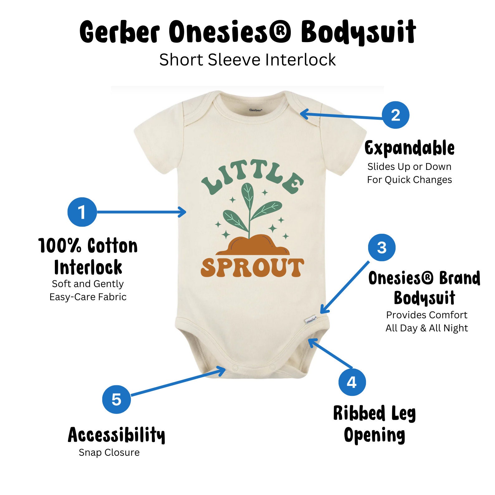 Little Sprout Baby Onesie®, Retro Little Plant Bodysuit, Tree Baby ...