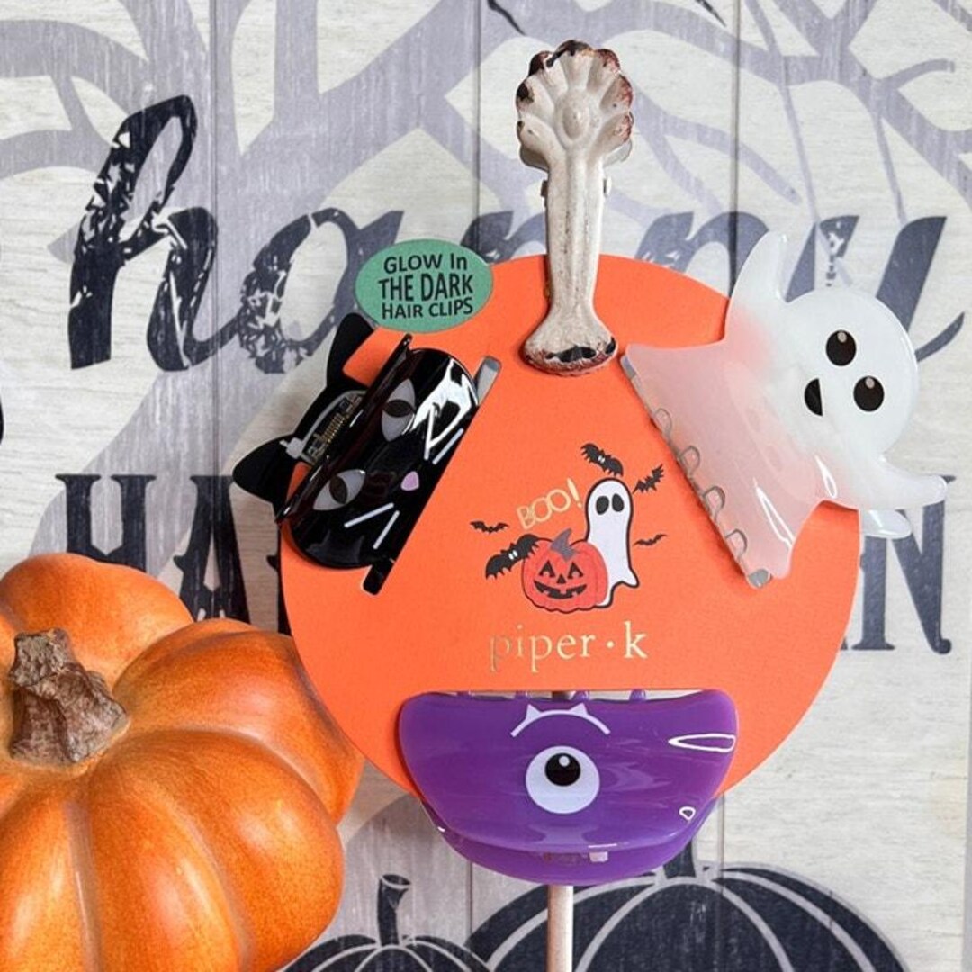 Halloween Piper K Glow in the Dark Hair Clips Ghost / Monster / Black ...