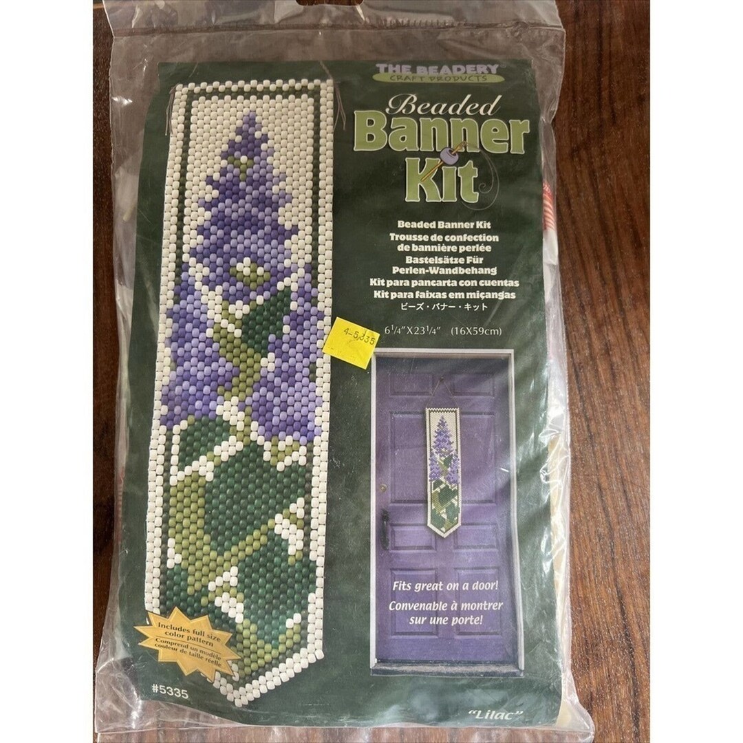 The Beadery Beaded Banner Kit LILAC Purple Floral Wall Door Craft ...