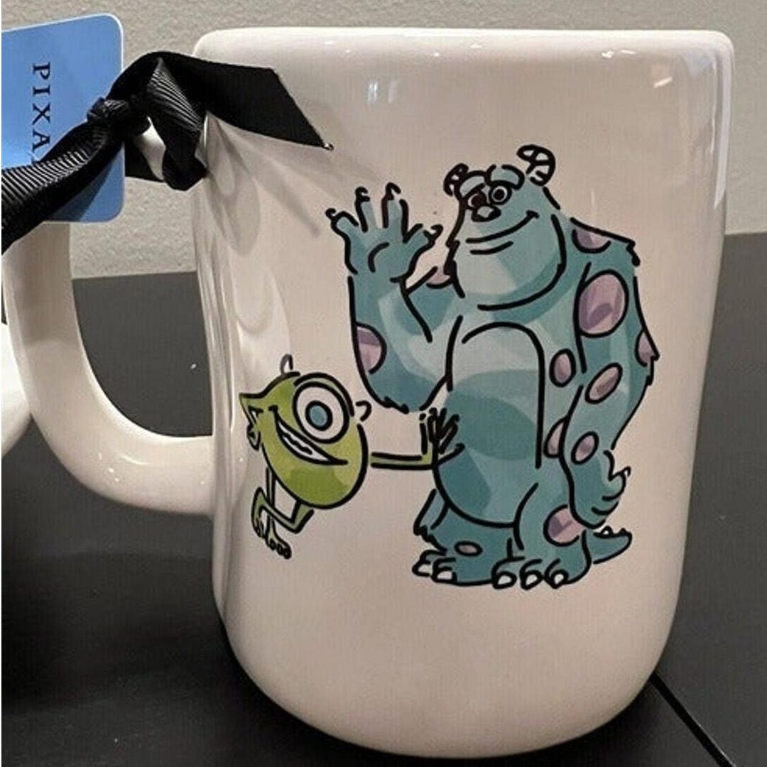 Rae Dunn Pixar Mike and Sully Monster Crew Monsters Inc. 16 Oz Tea or ...