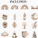 Neutral Boho Doodles Clipart Bundle | Earthy Rainbow Pngs, Abstract ...