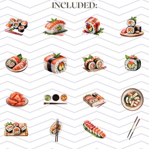 Sushi Clipart Bundle, Kawaii Japanese Food Pngs, Cute Sushi Pieces ...