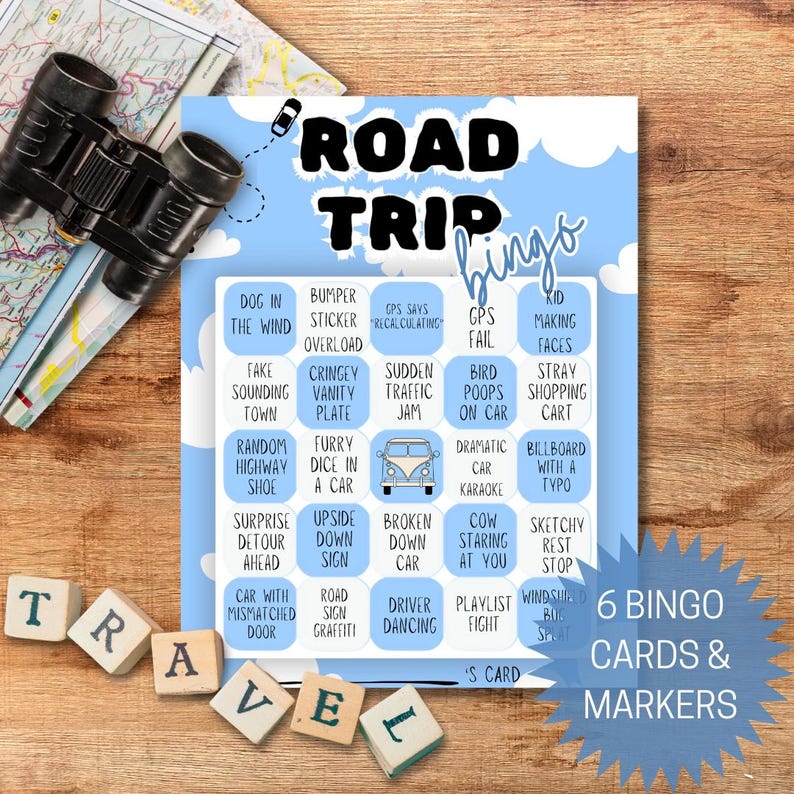 Road Trip Bingo - Fun Printable Travel Game for Kids & Adults | Digital ...