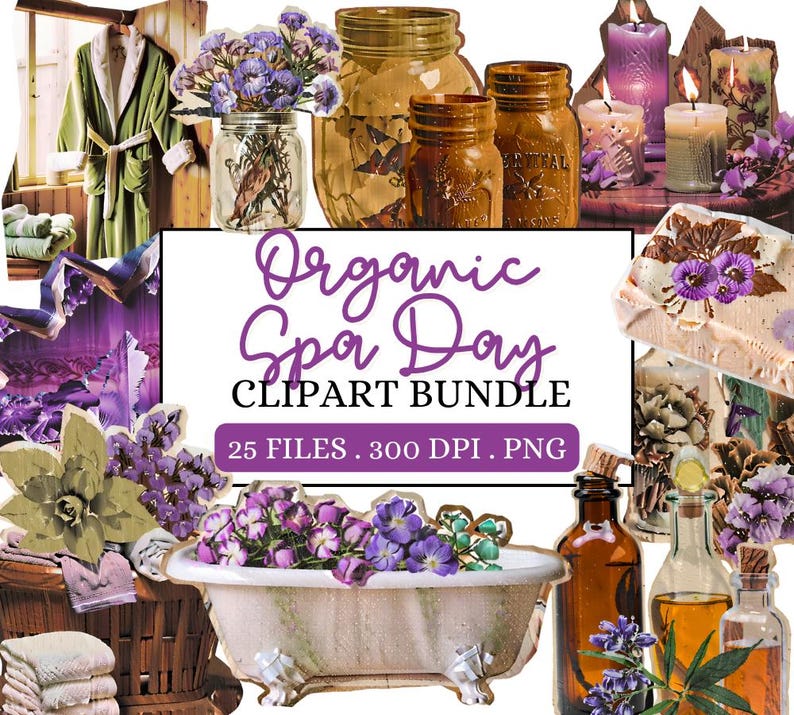 Spa Day Clipart | Selfcare Graphics | Organic Relaxation PNG ...