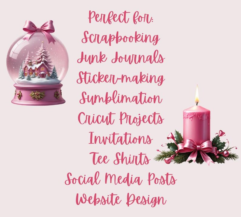 Pretty Pink Christmas Clipart, Pink Christmas Winter Clip Art ...