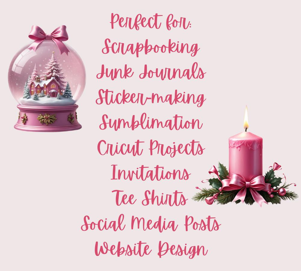 Pretty Pink Christmas Clipart, Pink Christmas Winter Clip Art ...