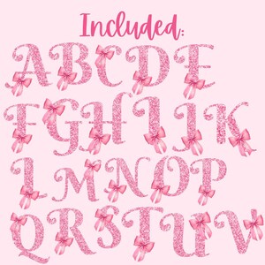 Pink Princess Alphabet Clipart Bundle | Cute Pink Letters & Numbers PNG ...