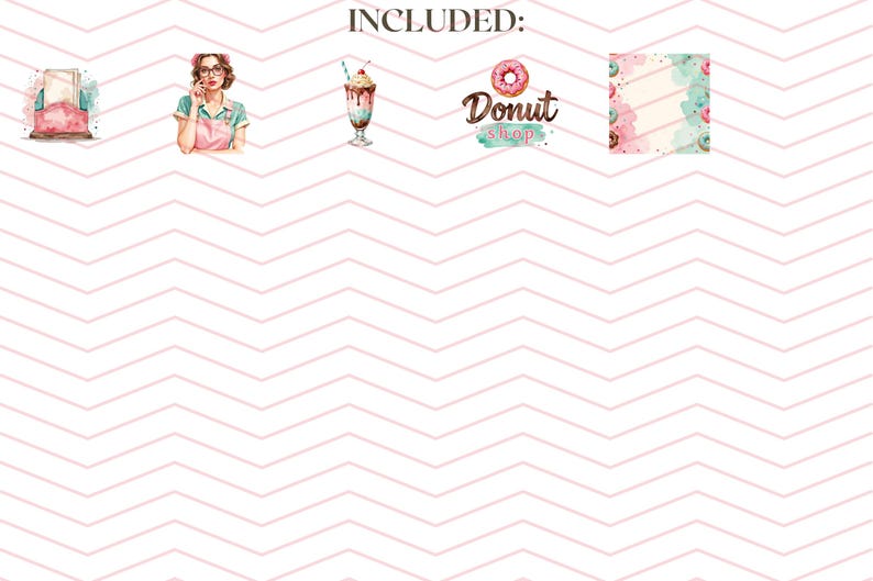 Vintage Donut Shop Clipart Bundle – Retro 1950s Bakery Aesthetic ...