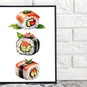 Sushi Clipart Bundle, Kawaii Japanese Food Pngs, Cute Sushi Pieces ...