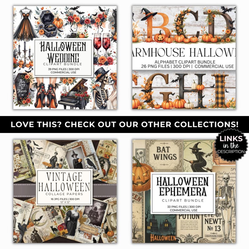 Farmhouse Halloween Clipart Bundle – Rustic Autumn Pngs for Fall Crafts ...